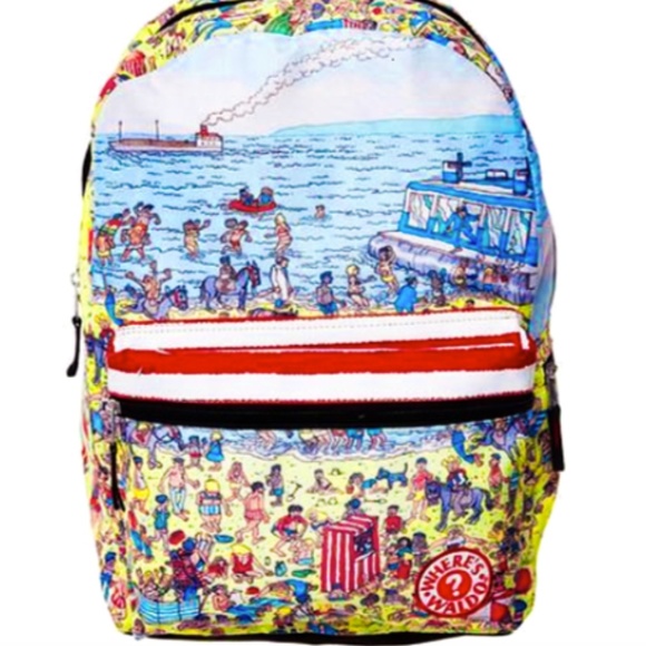 Bags | Wheres Waldo Limited Edition Vintage Beach Scene Backpack Nwt ...